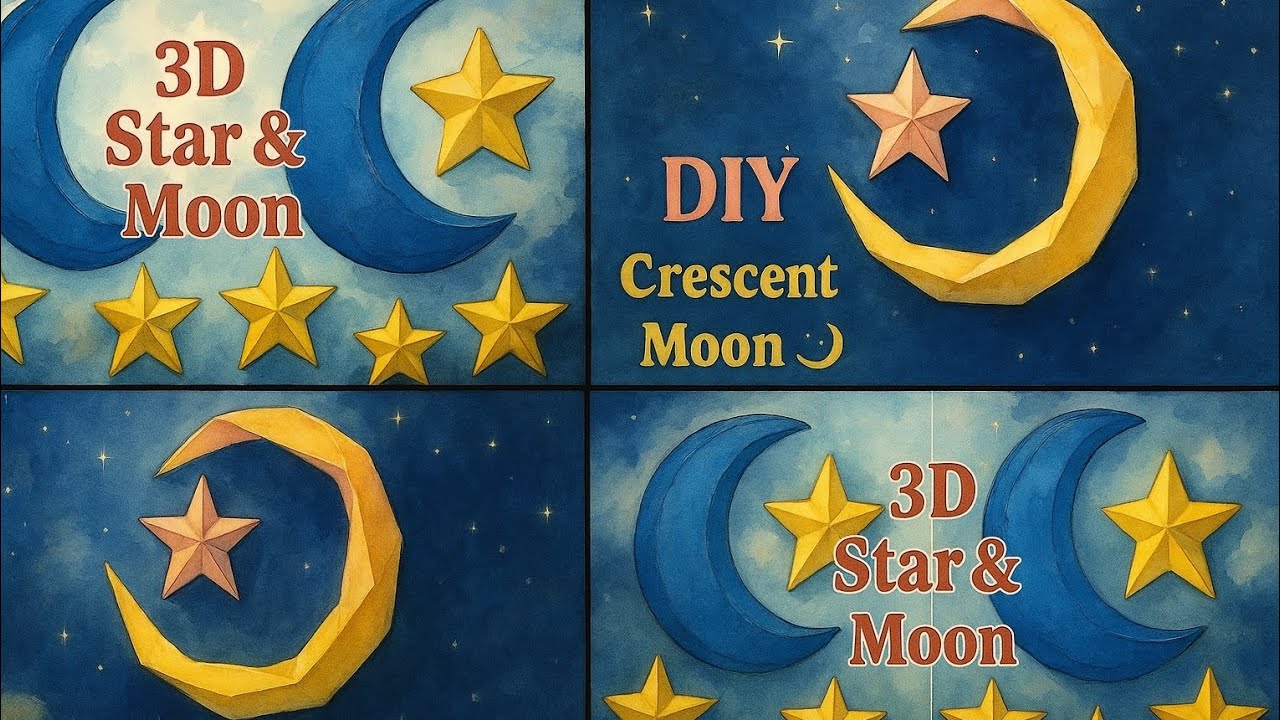 🔥 *"3D Star & Moon Craft Magic! DIY Crescent Moon Decor (Step-by-Step ...