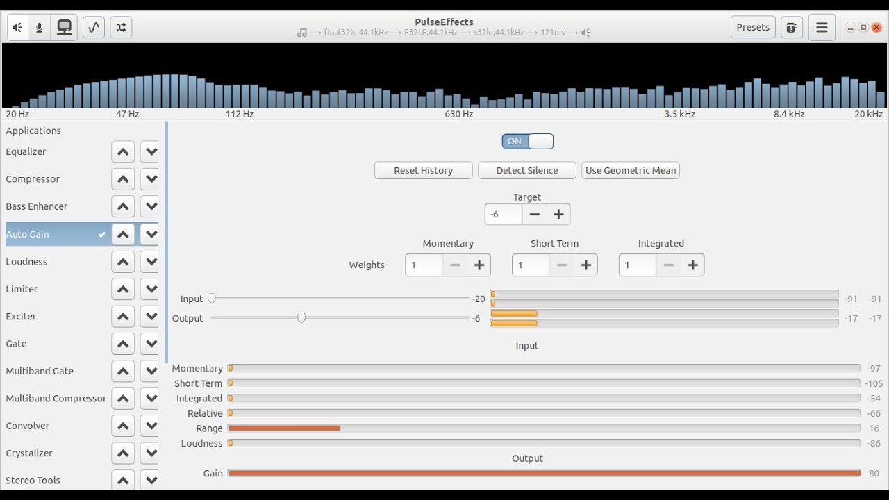 PulseEffects - Audio DSP plugin effects for Pulseaudio - AGC, Limiter, EQ, Compressor, Loudness ...