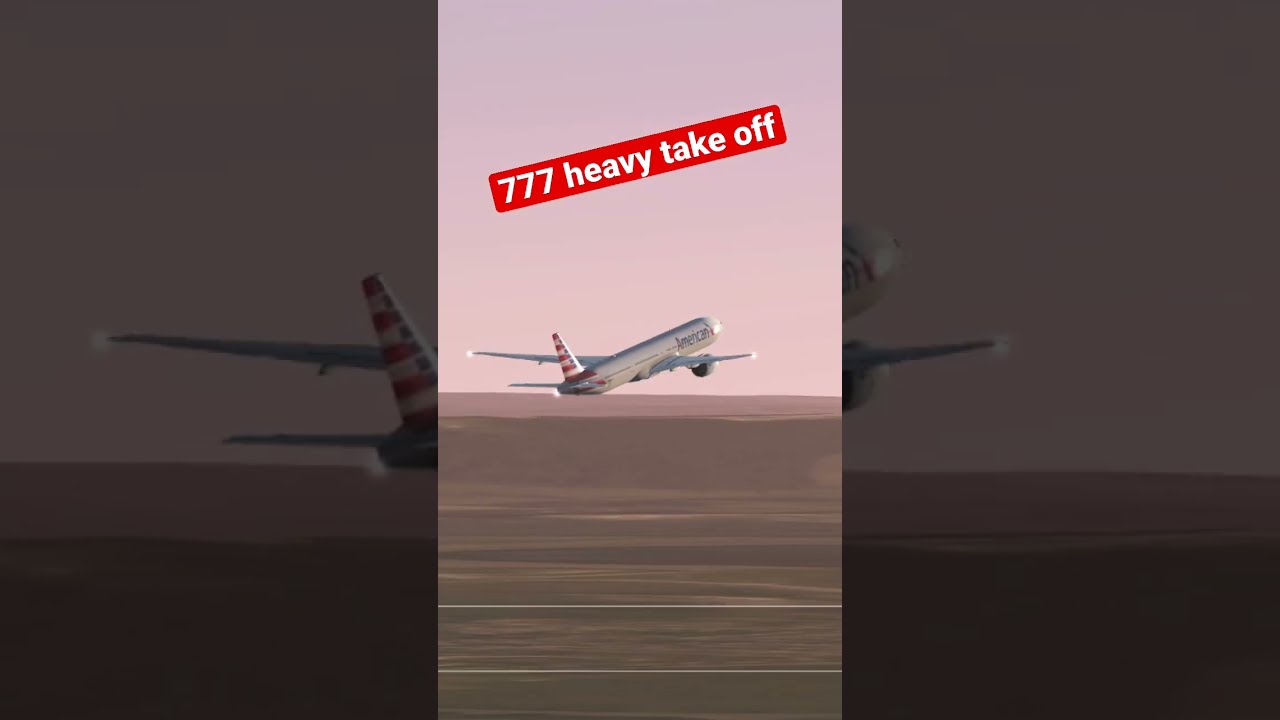 American Airlines Boeing 777 heavy sunset take off London Heathrow ...