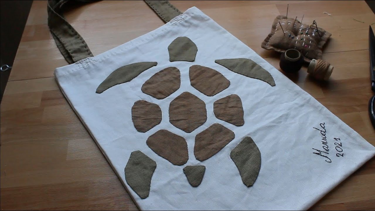 handmade turtle shopping bag in a quiet place - YouTube