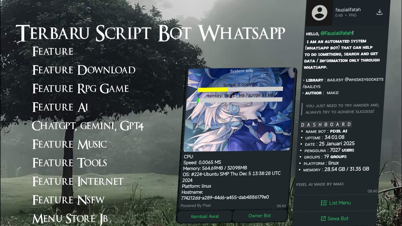 UPDATE ‼️ SCRIPT BOT WHATSAPP | DOWNLOAD MENU | CHATGPT, GEMINI, GPT4 ...