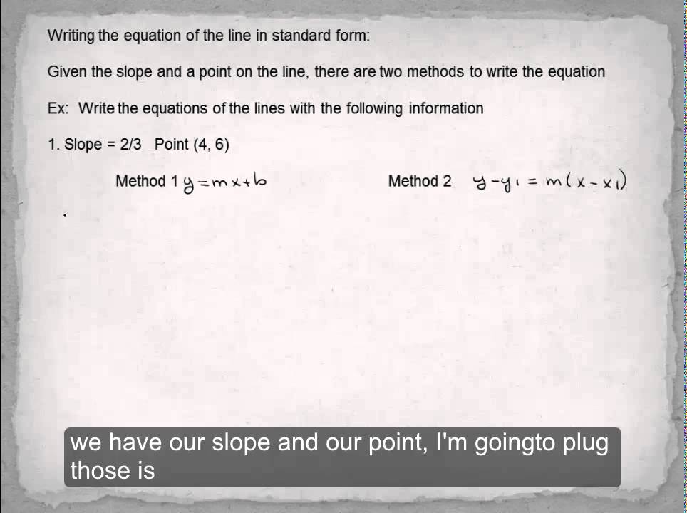 Algebra 1 - Lesson 3.06 - Writing Linear Functions / Equations - ADA ...