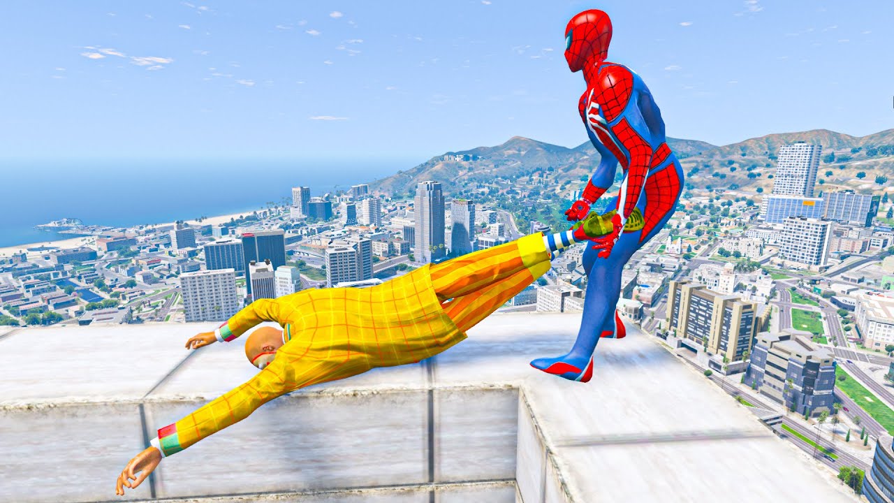 GTA 5 Spider Man Crazy Ragdolls Jumps Falls #55 Funny Moments | WATCH ...