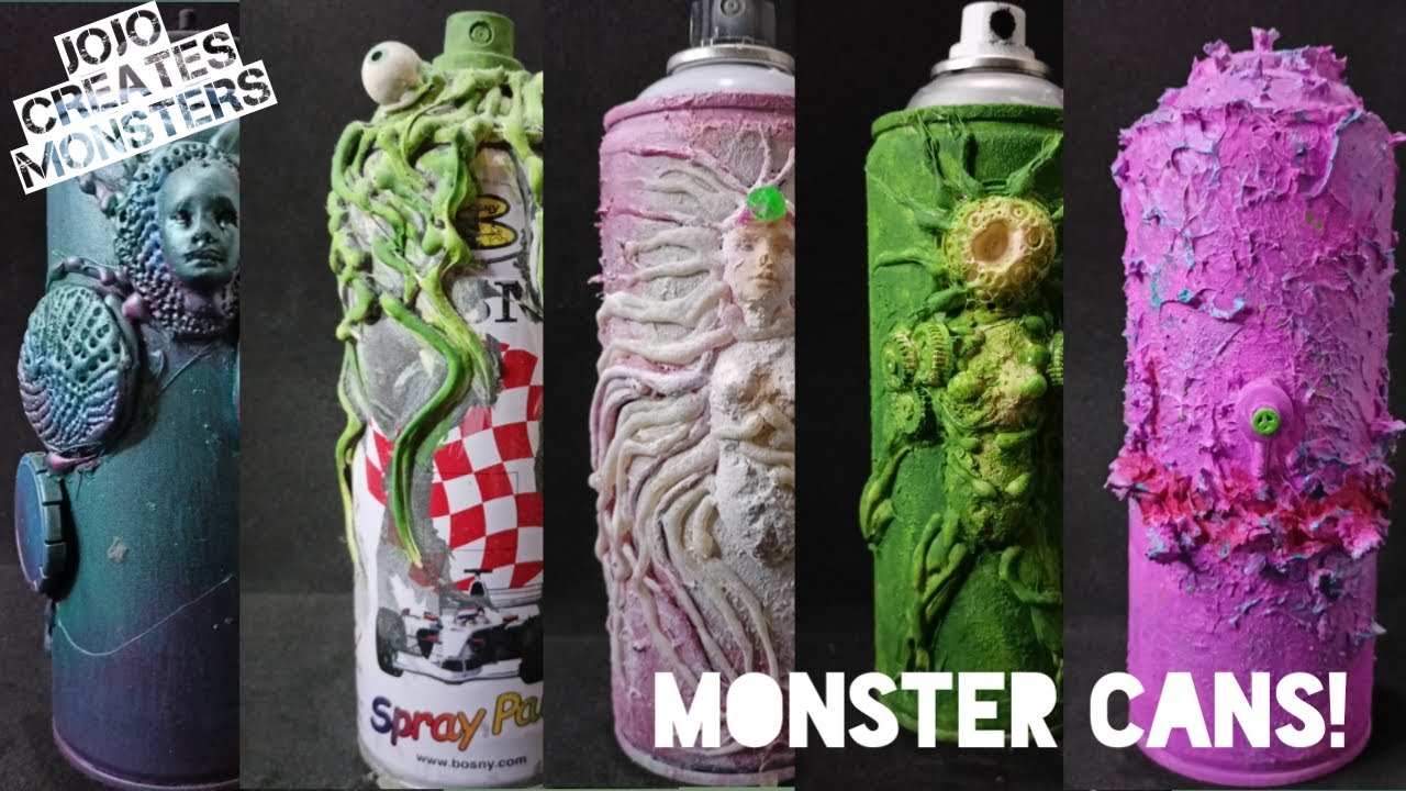 I TURNED EMPTY SPRAY CANS INTO ART (MONSTER CANS) - YouTube