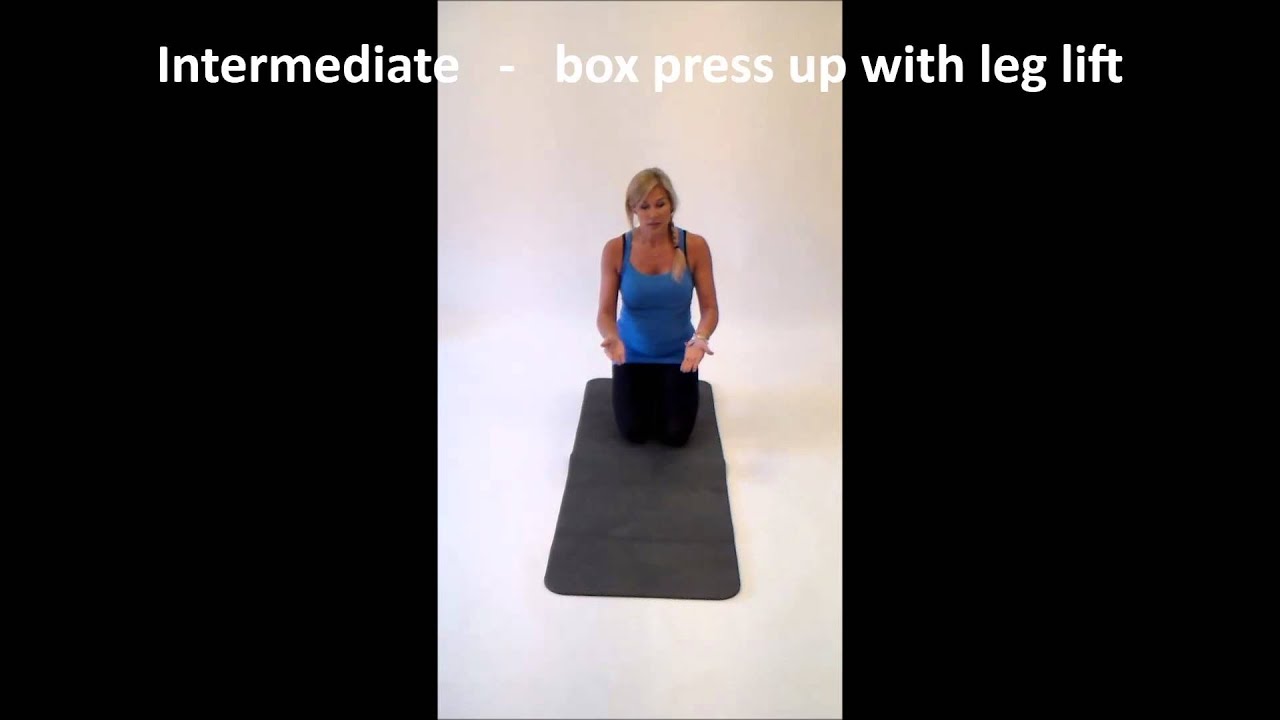 BFF Intermediate box press up with leg lift - YouTube
