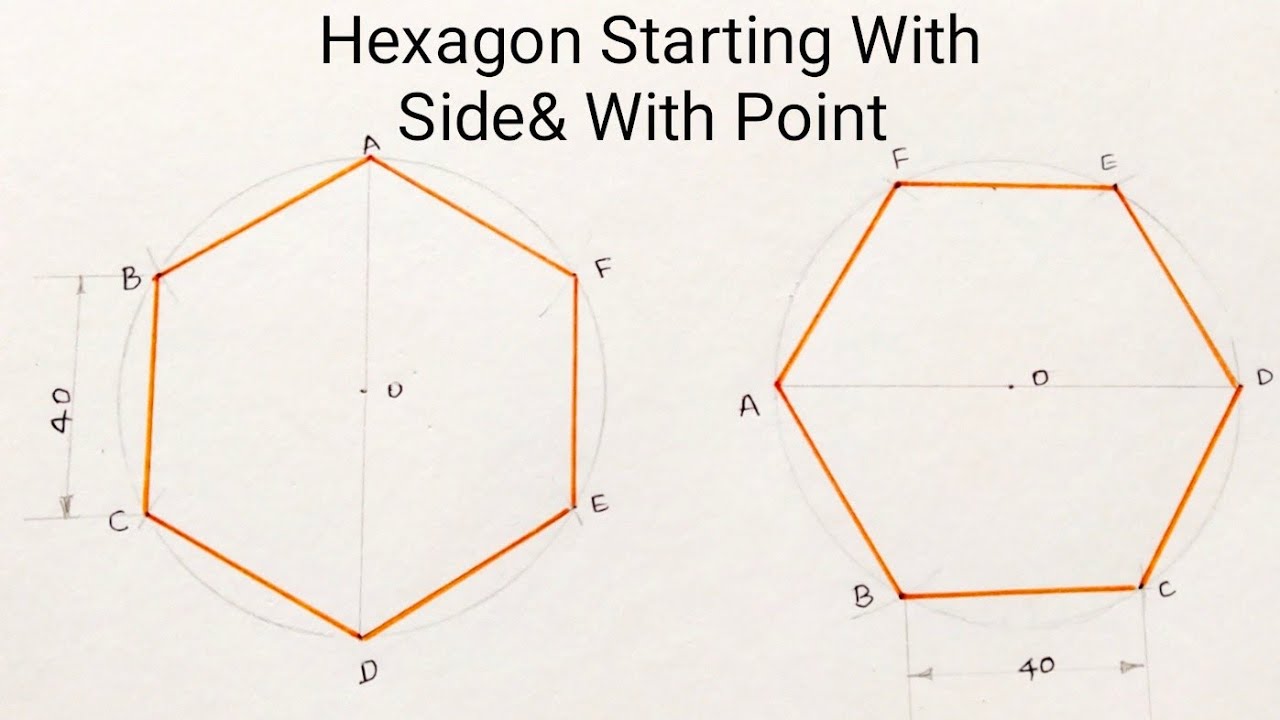 Hexagon Vertical Side& Horizontal Side// Geometrical Constructions ...