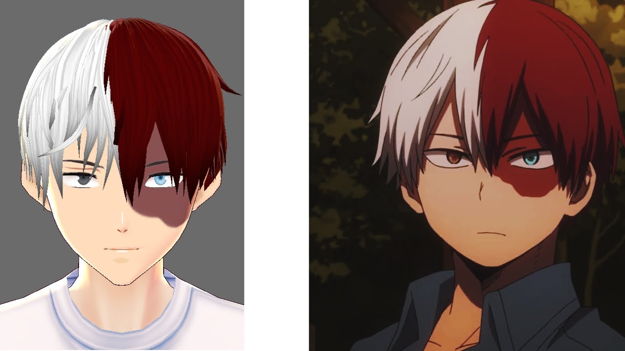 VRoid-Studio: Shoto Todoroki Character Speed-Sculpt - YouTube