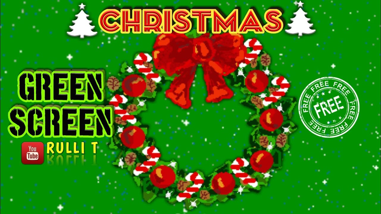Green Screen CHRISTMAS [1080p] - CHRISTMAS WREATH, GREEN animation 🔊 ...