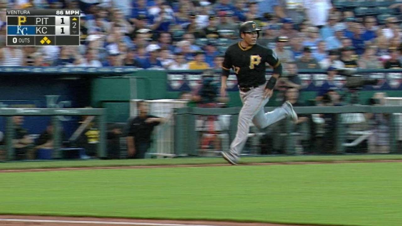PIT@KC: Kang scores on error in center by Cain - YouTube