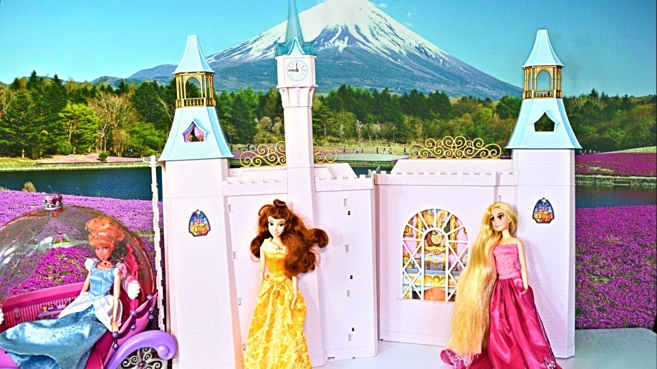 DISNEY PRINCESS RAPUNZEL CASTLE Cinderella Bedroom Kitchen For Kids ...