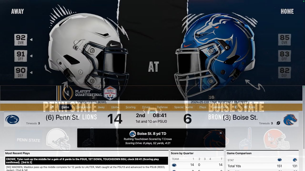 2024-25 College Football: Penn State vs Boise State (CFP Quarterfinal ...