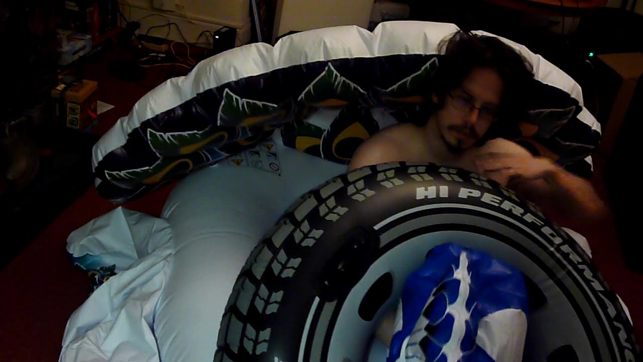 Deflating the Peacock Pool Float - YouTube