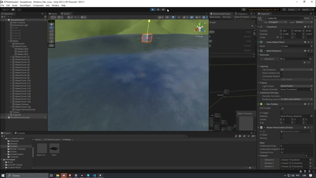 Unity water system ripples - YouTube