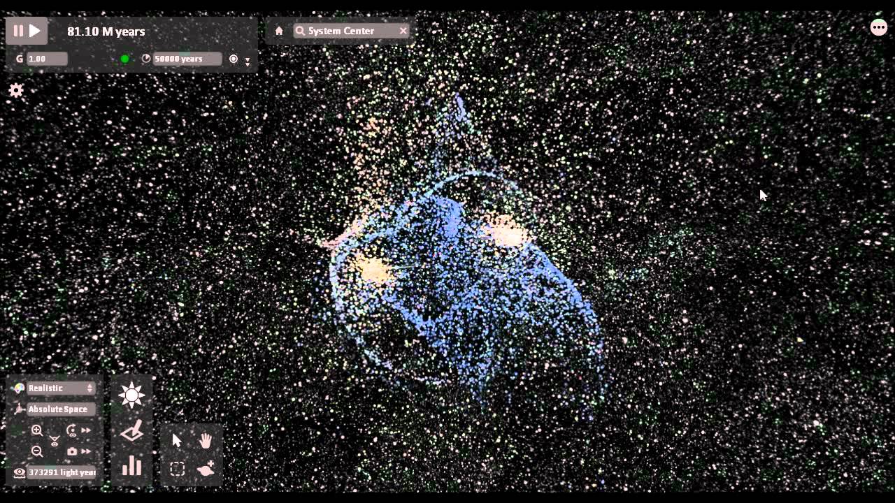 Galaxy Collision Milky Way And Andromeda Simulation (Colision Via ...
