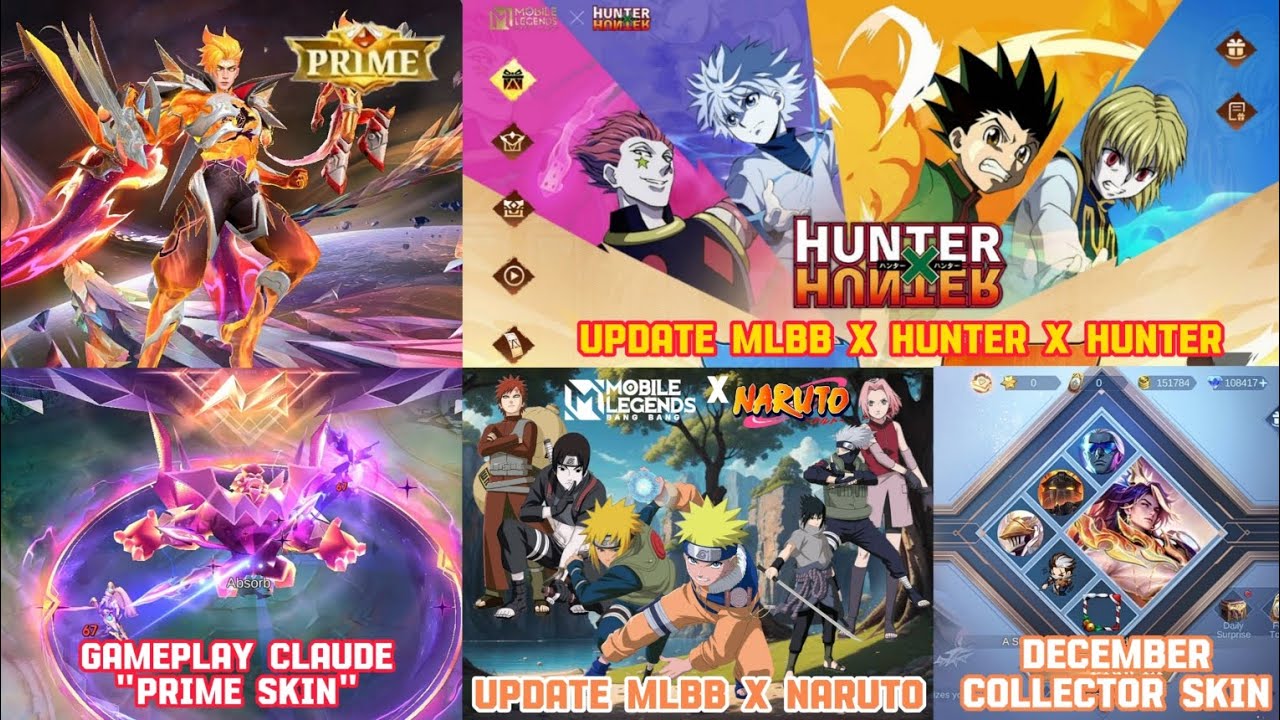 CLAUDE PRIME SKIN GAMEPLAY | UPDATE MLBB X NARUTO | UPDATE MLBB X ...