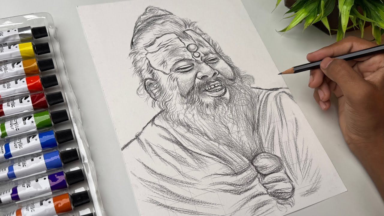 Premanand Ji Maharaj Drawing Outline Tutorial | How to Draw Premanand ...