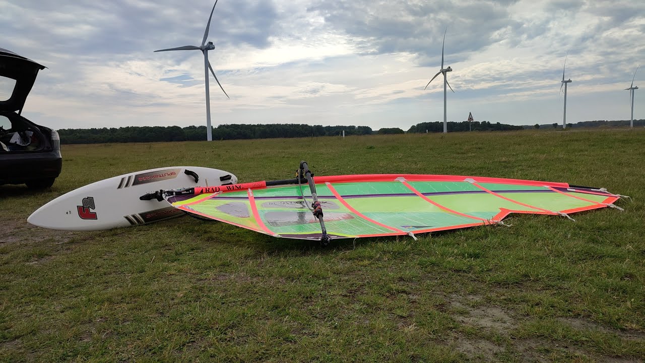 Windsurfing the Weymouth Speed Week awarded 1987 ART Rad Wing on a 1994 ...