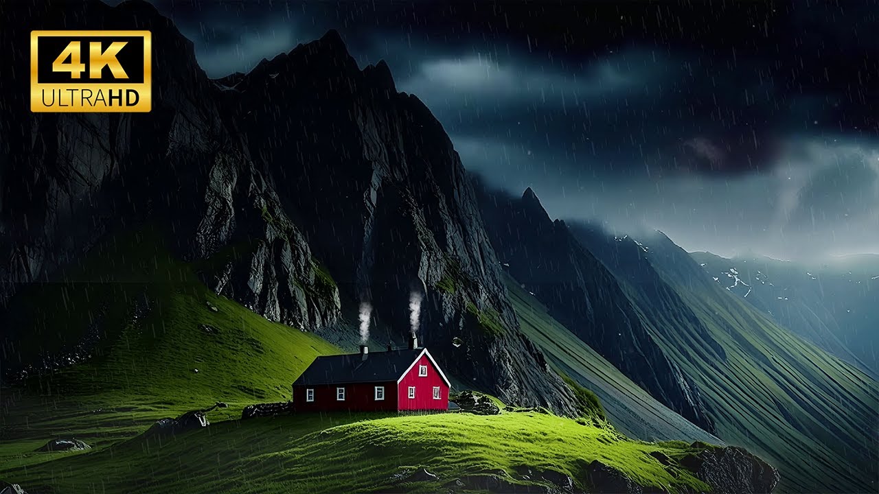 Calming Rain & Thunder with Sun Visuals | 4K Relaxing Ambience for ...