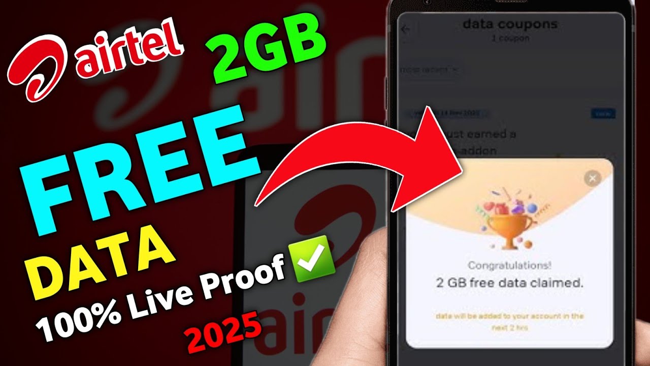 Airtel 2GB Free Data Code 2025 || How To Get Free Data On Airtel ...
