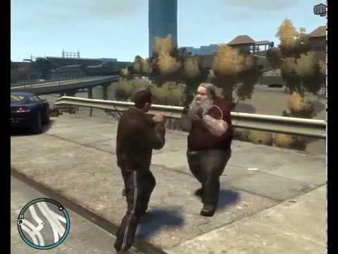 GTA IV - Eğilmek, dirsek vurmak ve tekme atmak.