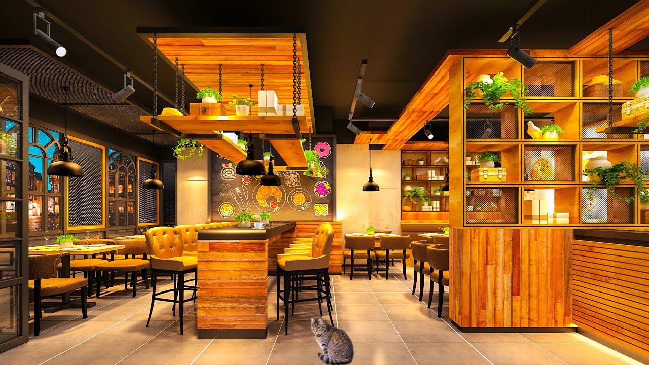 Cozy Winter Cafe Ambience ☕ Relaxing Coffee Shop Jazz & Snowfall for ...