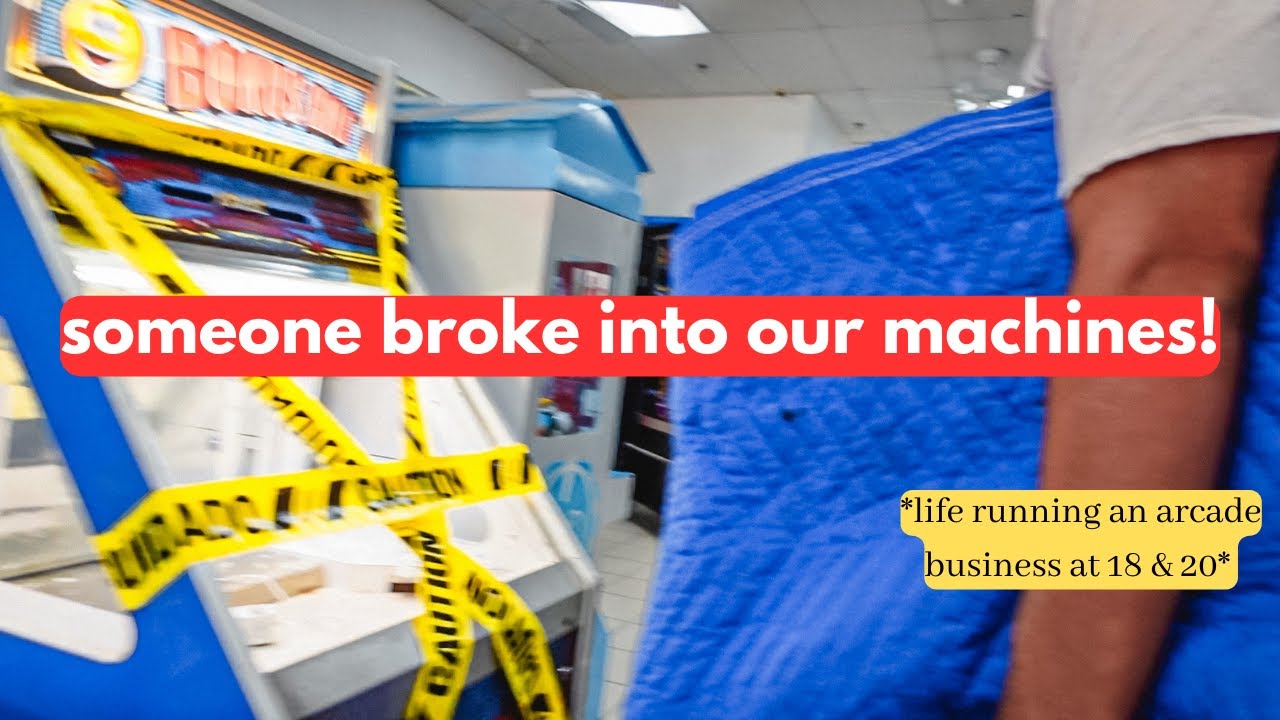 SOMEONE BROKE INTO OUR MACHINES!! | day in the life owning an arcade ...