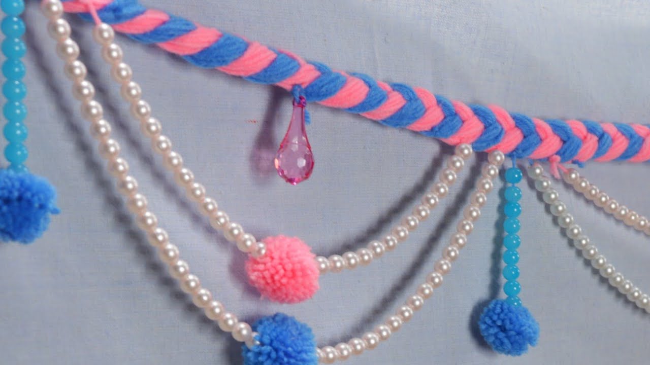 DIY PEARL BEADED TORAN TORAN/DIY WOOLEN DOOR HANGING TORAN - YouTube