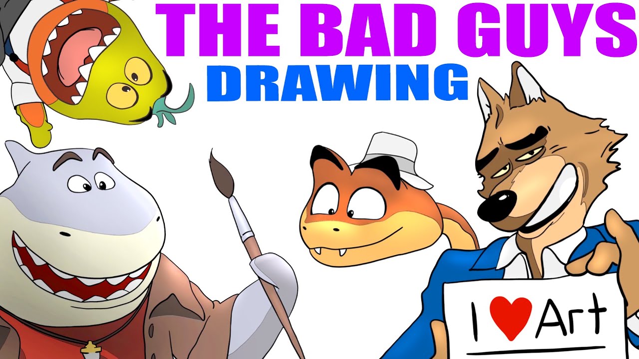 How To Draw The Bad Guys | Mr. Woolf, Mr. Snake, Mr. Shark, and Mr ...