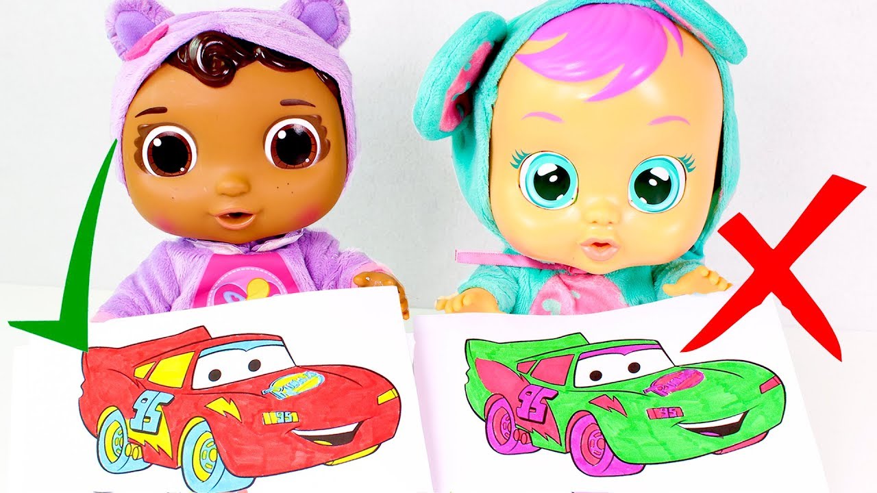 🎨 3 MARKER CHALLENGE 🎨 Bebe Lala y Bebe Cece colorean a Rayo Mcqueen de ...
