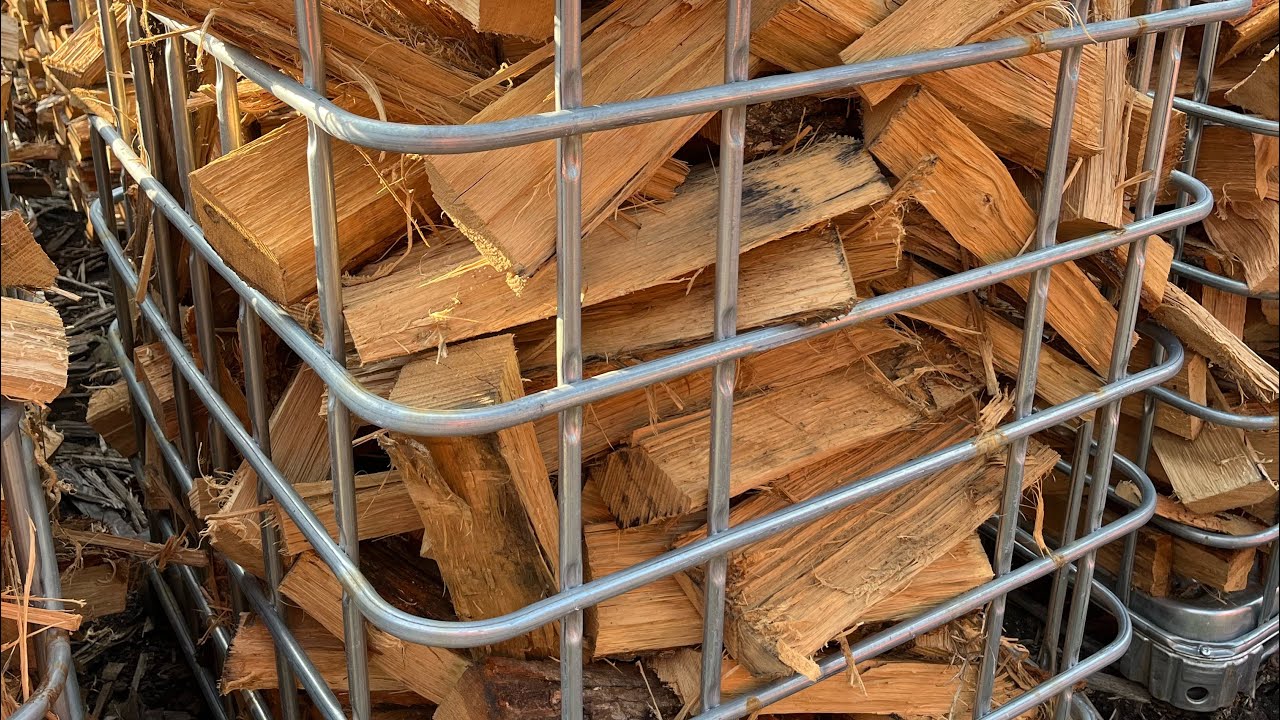 Ibc totes for firewood. Amazing. - YouTube