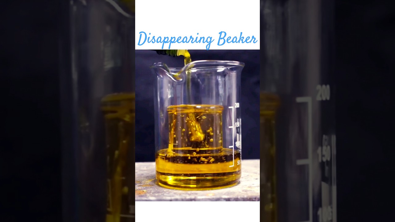 Disappearing Beaker #experiment #light #science Refractive index Beaker ...