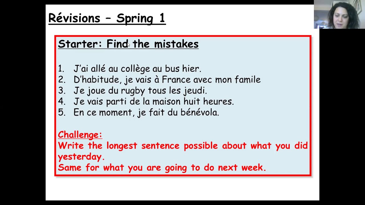 Year 8 French Spring 1 Week 5 Lesson 2 - YouTube