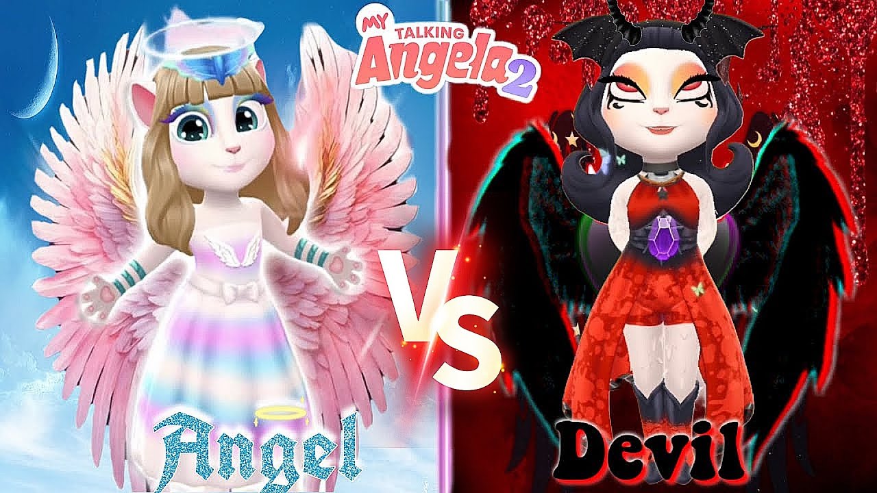 My Talking Angela'm 2 😻 || ANGEL ANGELA 😇 vs DEVIL ANGELA 😈 || New ...