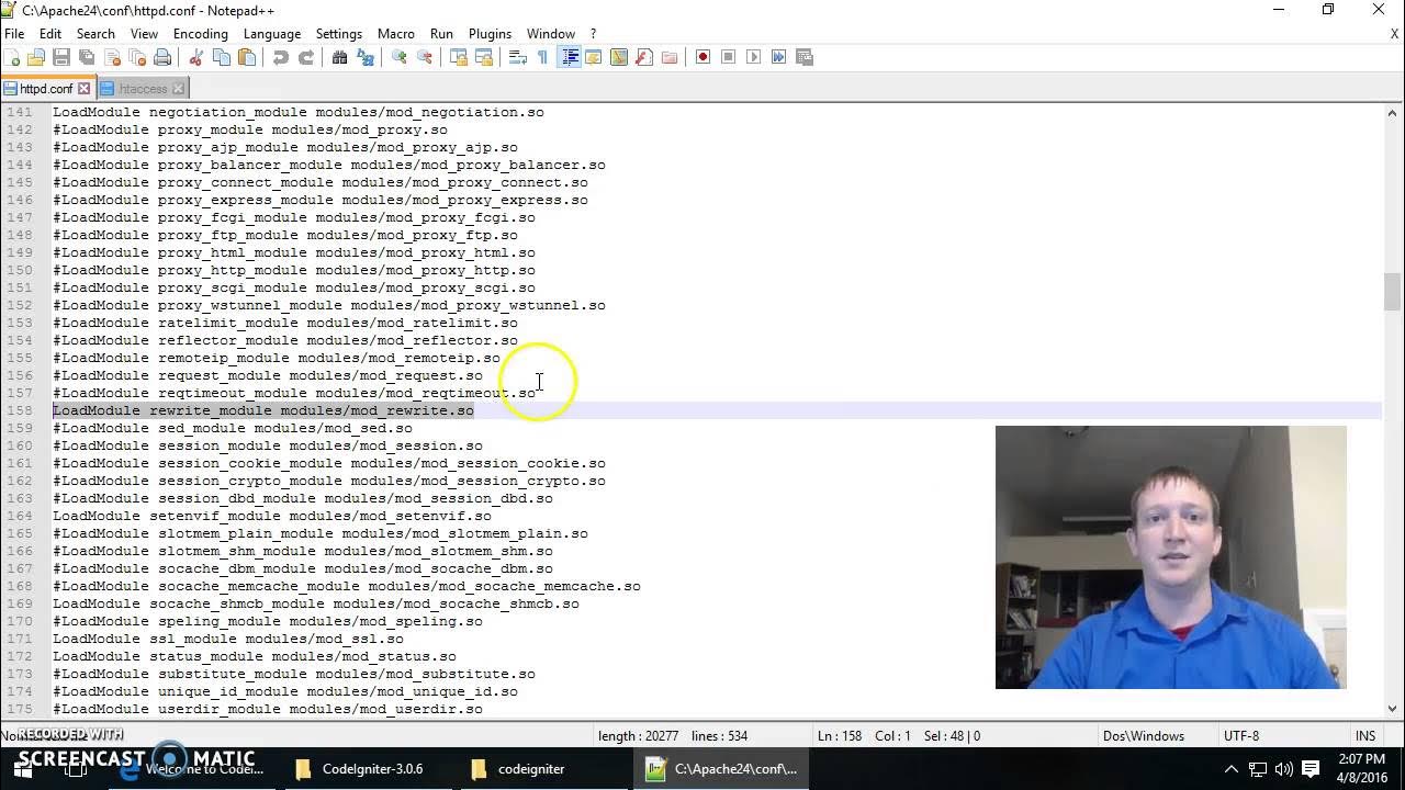 Getting started with Codeigniter on Apache and PHP - YouTube