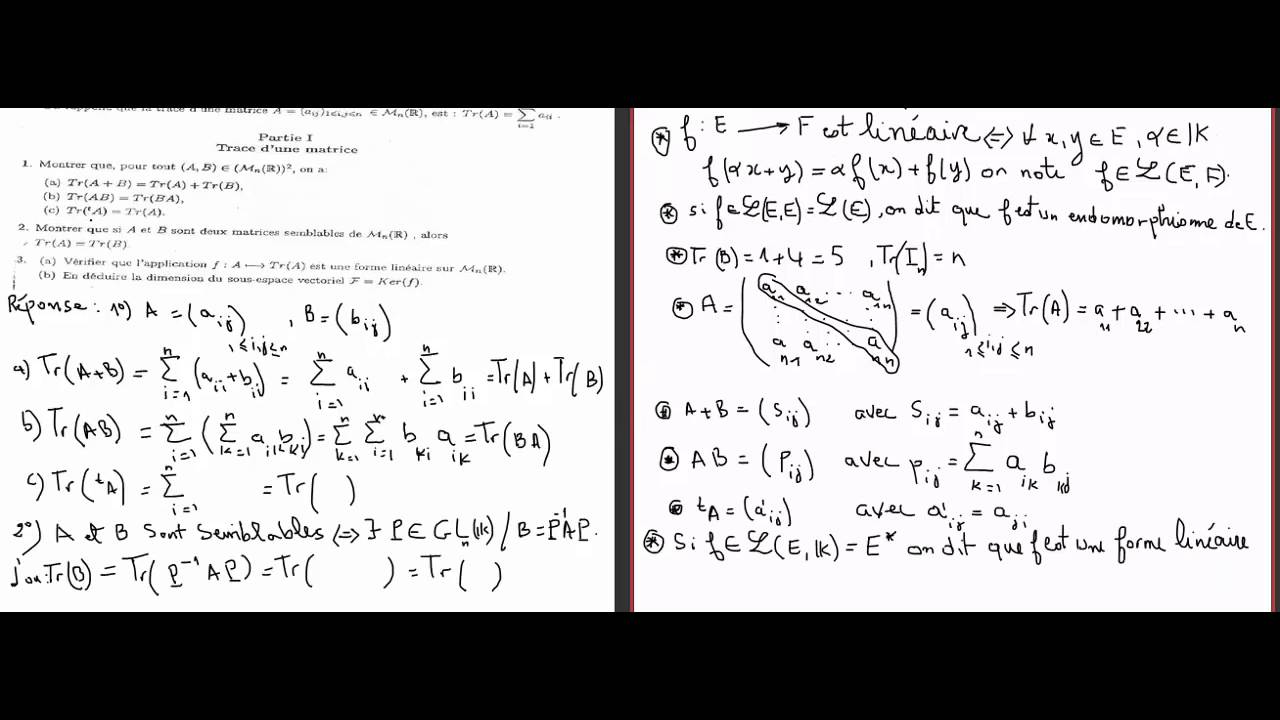 forme linéaire et somme directe 2 eme prepa - YouTube