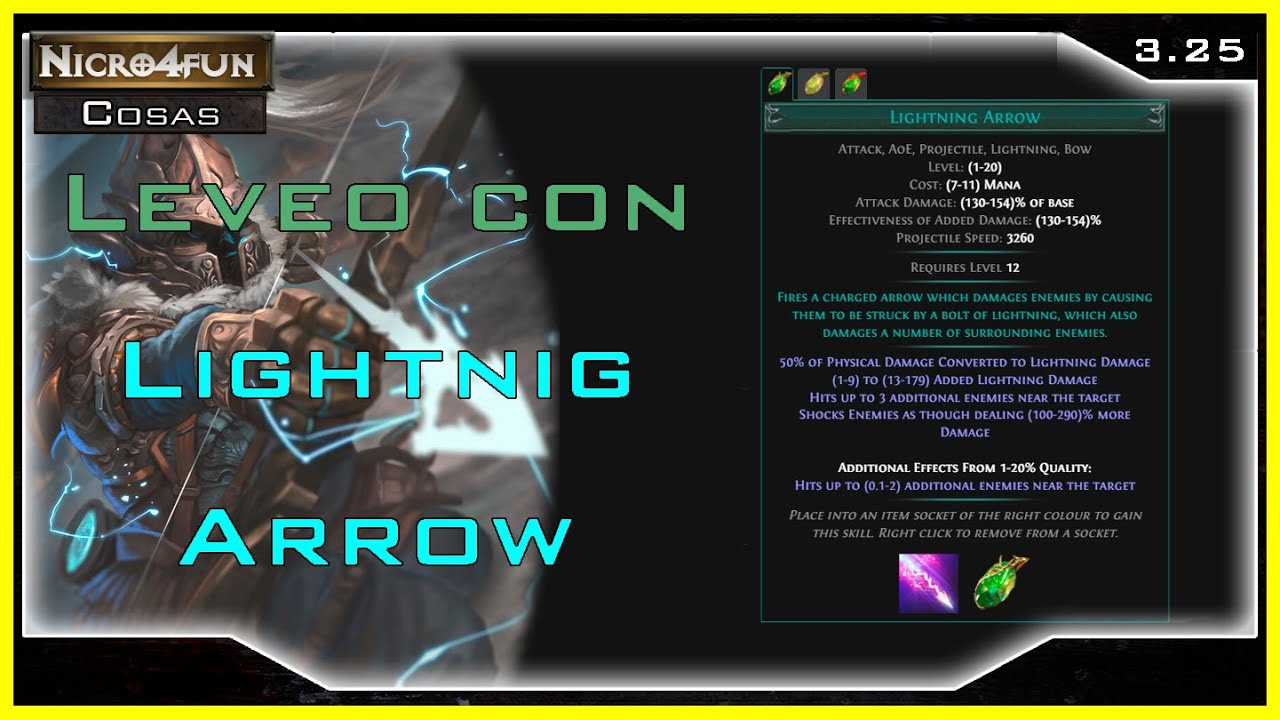 PoE - Si vas a levear con Lighting Arrow te interesa esto [3.25-Kalguur ...