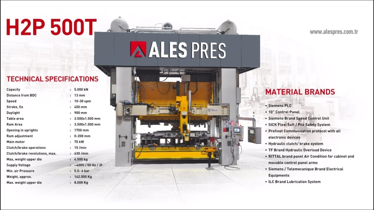 Mechanical Press H2P - 500T - YouTube