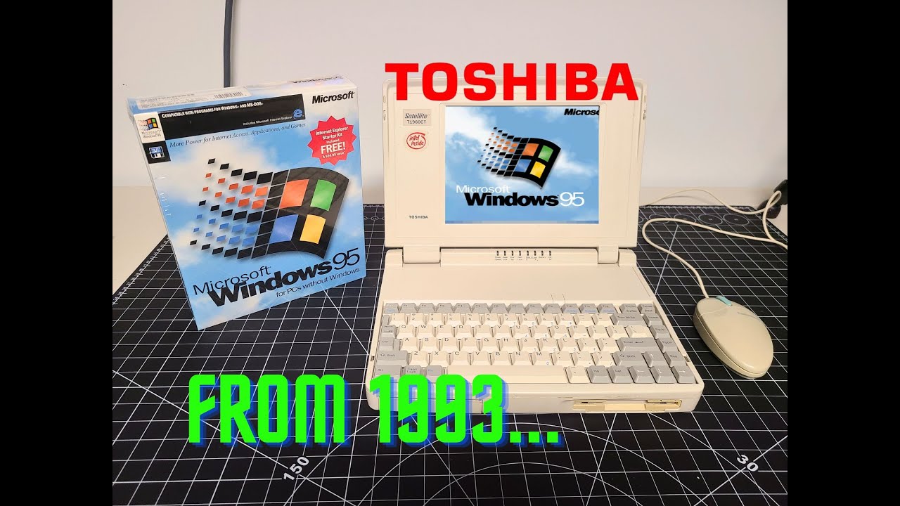 VINTAGE Toshiba Satellite T1960CT Laptop from 1993! - YouTube
