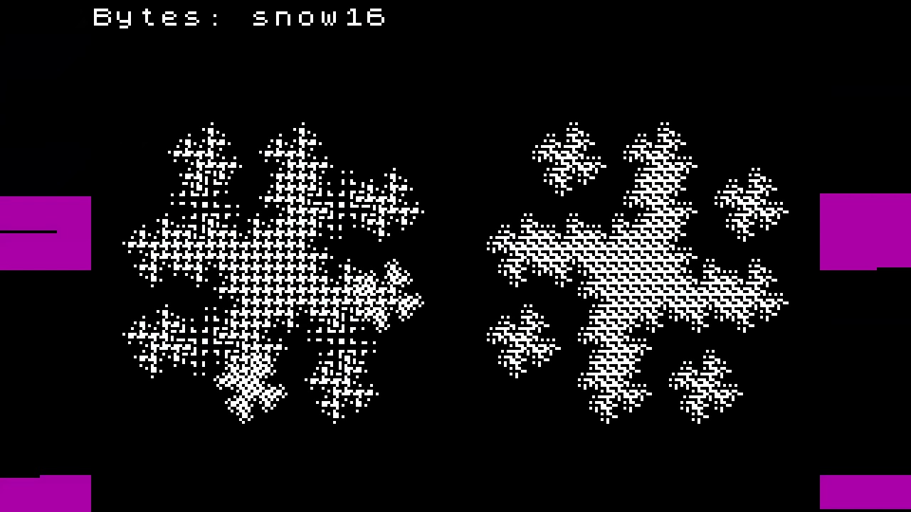 Snowflake 16 — ZX Spectrum 16K, 256 bytes intro (Forndata Online 2020 ...