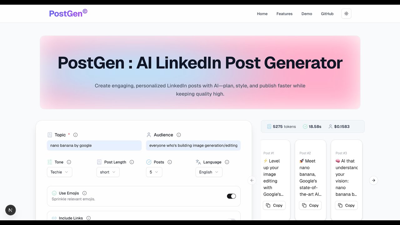 AI-Powered LinkedIn Post Generator | Generate Multiple Posts Instantly ...