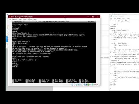 Tugas 3 Nomor 2 Dasar Infrastruktur Teknologi Informasi, Web server berisikan nama dan nim ...