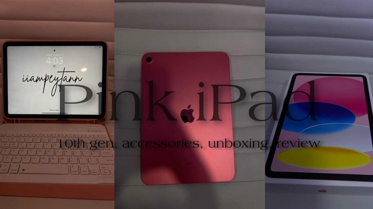 PINK iPad unboxing, accessories, & review || 10th gen || vlogmas 2022 ...
