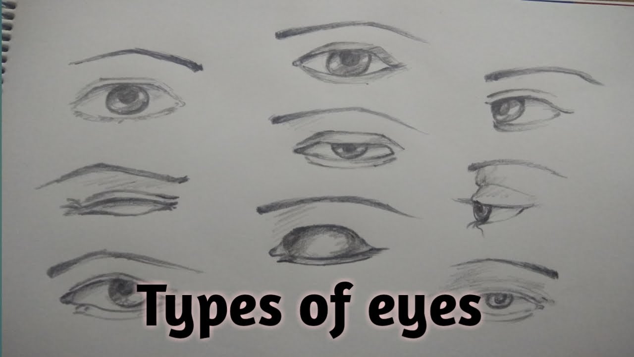 How to Draw Different Eyes Shapes l How to draw 9 different types of ...