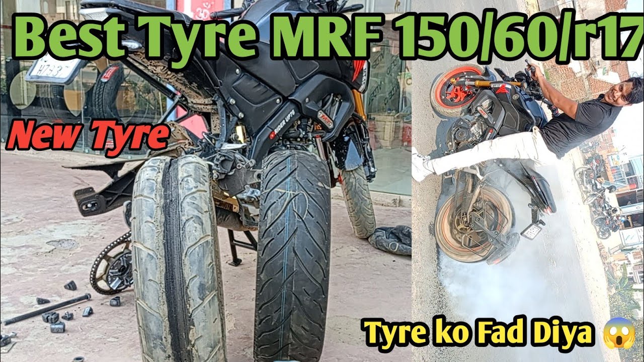 Best Tyre MRF 150/60/r17 || Finnally New Tyre Pad Gya Bike me 😱 Rider UP76 - YouTube