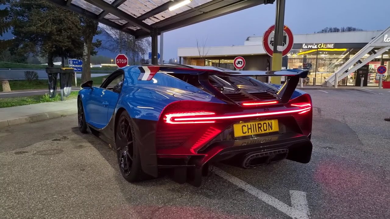Bugatti Chiron Pur Sport - Engine start up and revving sounds. France ...