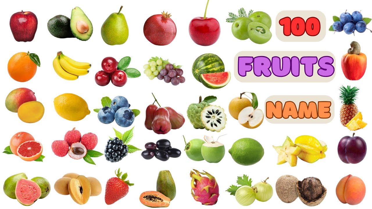 Fruits Vocabulary | Learn 100 Fruits Names in English - YouTube