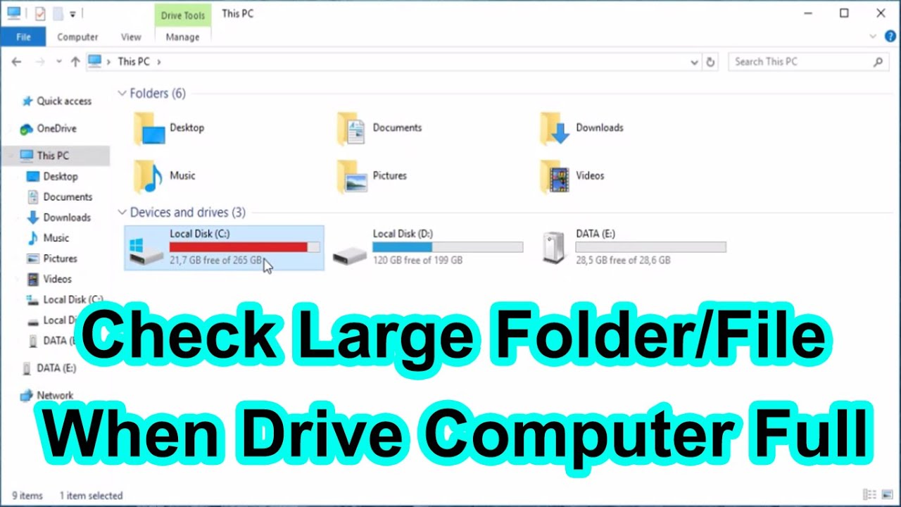 How to Check Large Folders / Files When the Computer Drive is Full ...