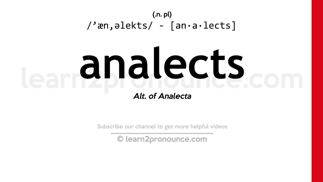 Pronunciation of Analects | Definition of Analects - YouTube