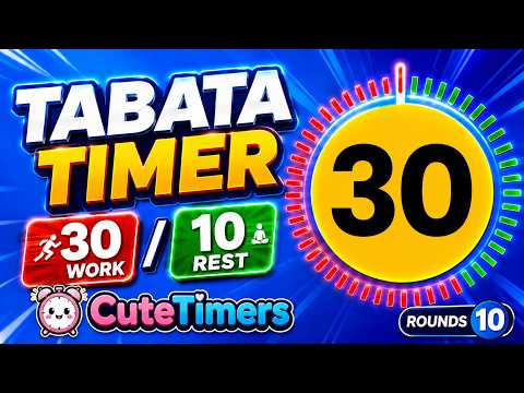 30/10 Saniye Tabata Meydan Okuma Zamanlayıcısı | Fitness ve Çalışma Geri Sayımı