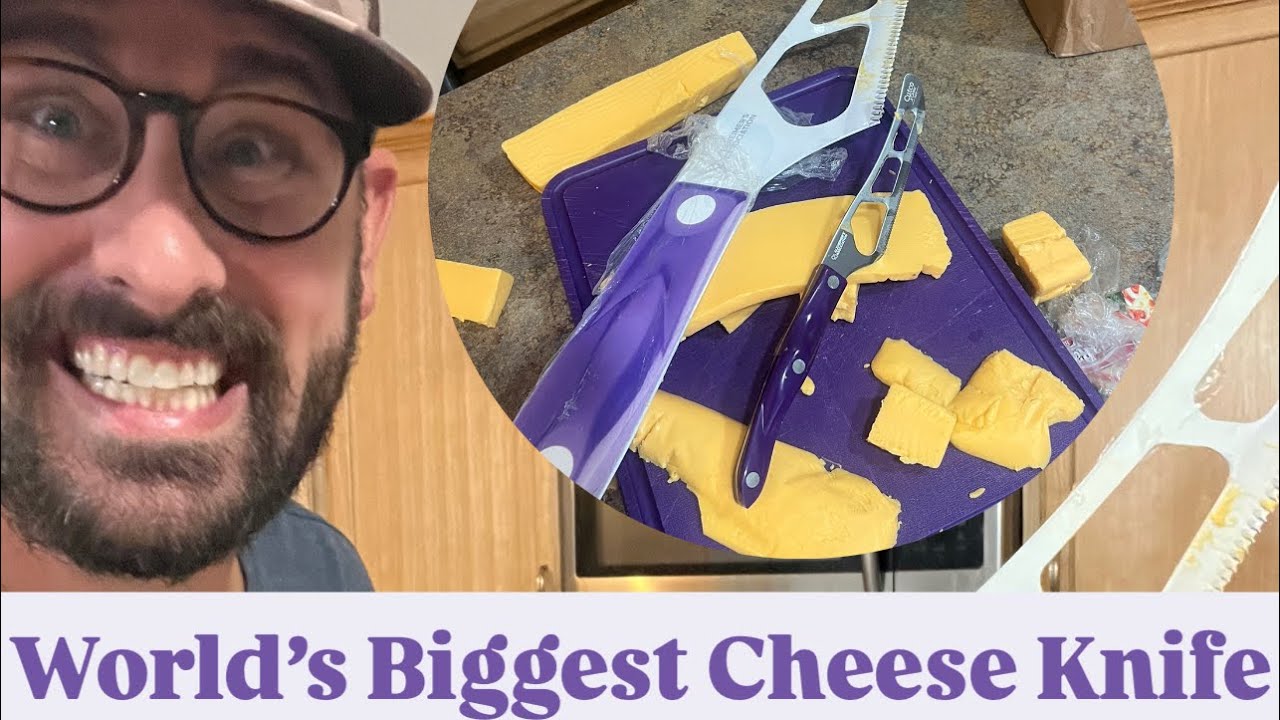 World's Biggest Cheese Knife | Purple Cutco Cheese Knife - YouTube